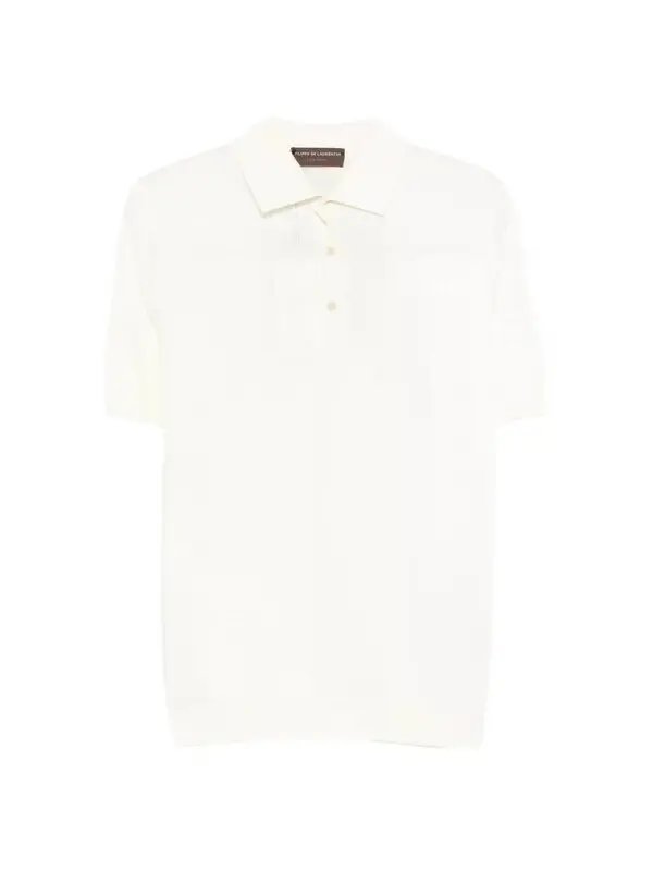 FILIPPO DE LAURENTIIS Textured Knit Polo Shirt - Neutrals