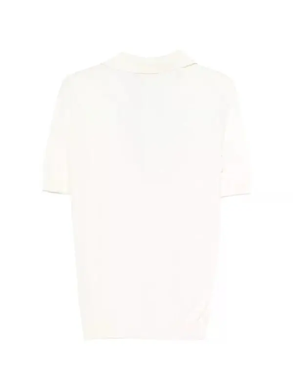 FILIPPO DE LAURENTIIS Textured Knit Polo Shirt - Neutrals