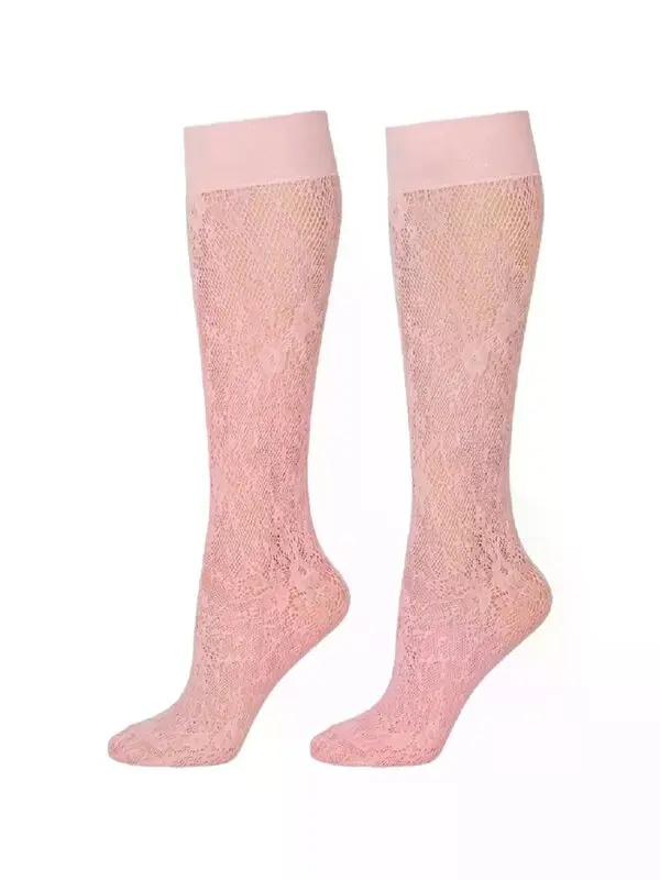 Swedish Stockings Lace Knee-high Hosiery - Pink