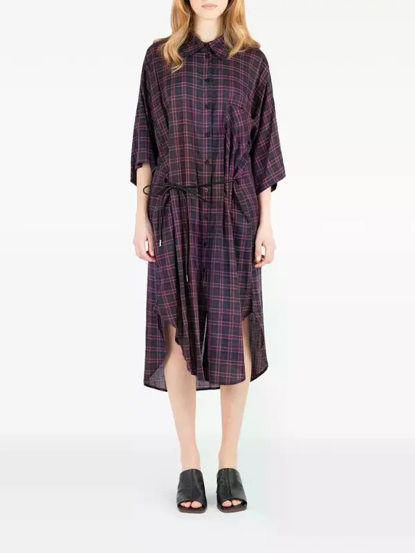 SOCIETE ANONYME Checked Tie Waist Midi Dress