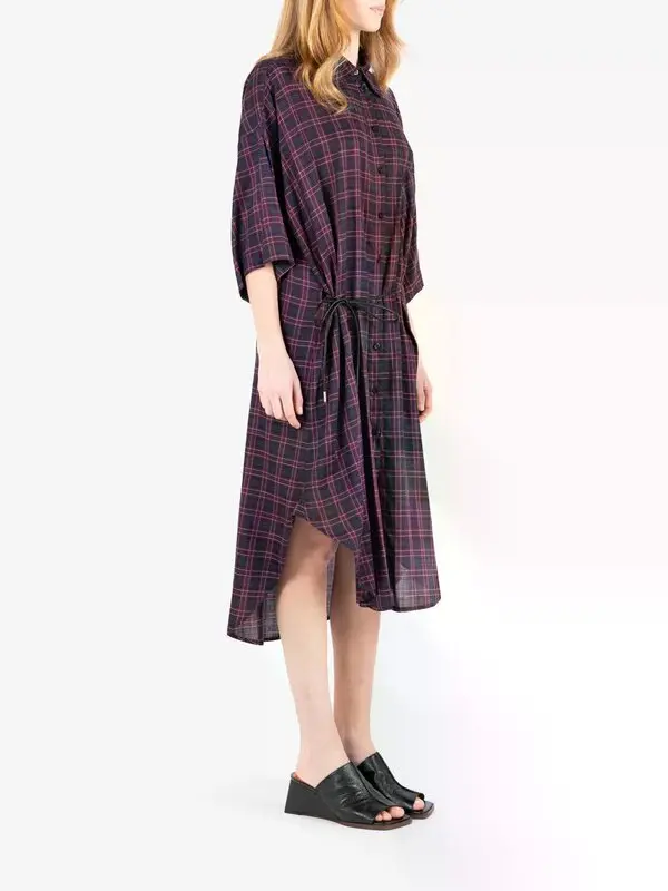 SOCIETE ANONYME Checked Tie Waist Midi Dress