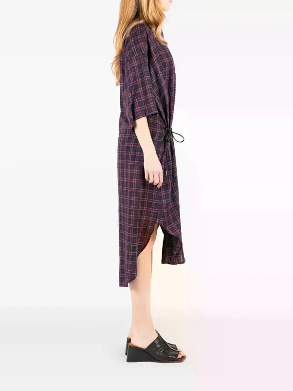 SOCIETE ANONYME Checked Tie Waist Midi Dress
