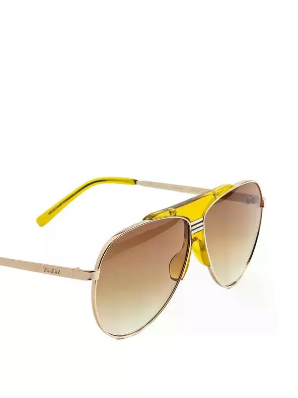 Attico X Linda Farrow Amelia Pilot-frame Sunglasses - Yellow