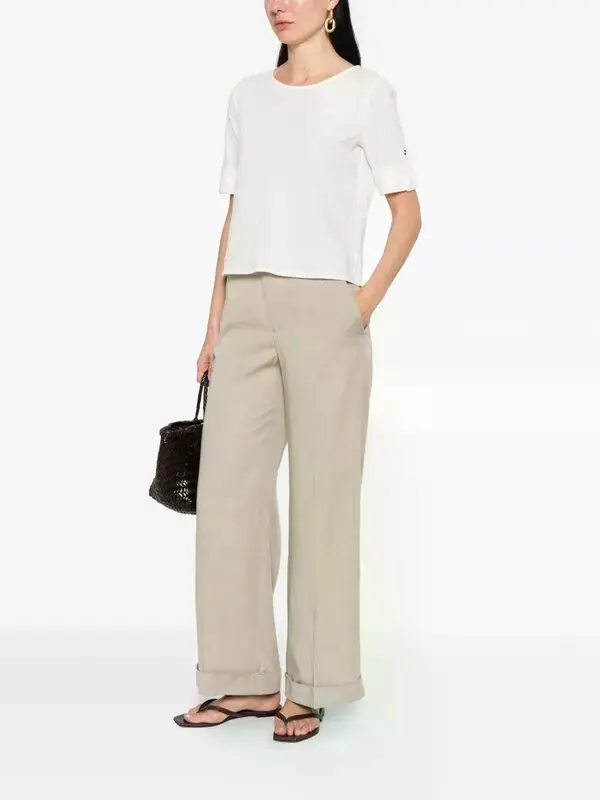 L.B.M. 1911 Cuffed Palazzo Pants - Neutrals