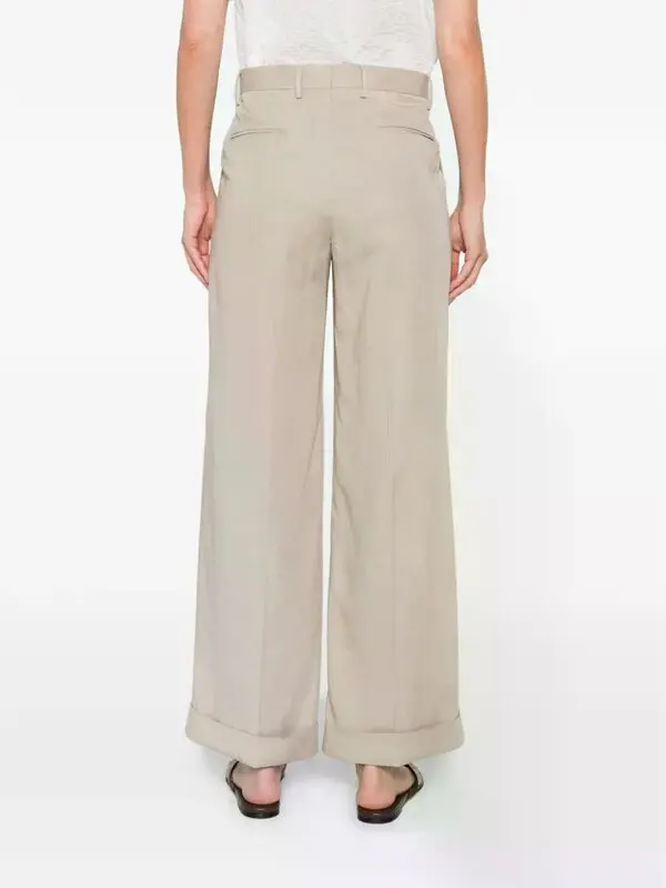 L.B.M. 1911 Cuffed Palazzo Pants - Neutrals