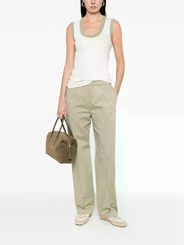 Fabiana Filippi Elasticated Straight Leg Trousers - Green