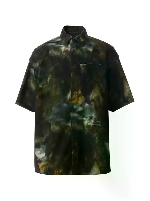 AND WANDER Pocket Print Shirt - Black