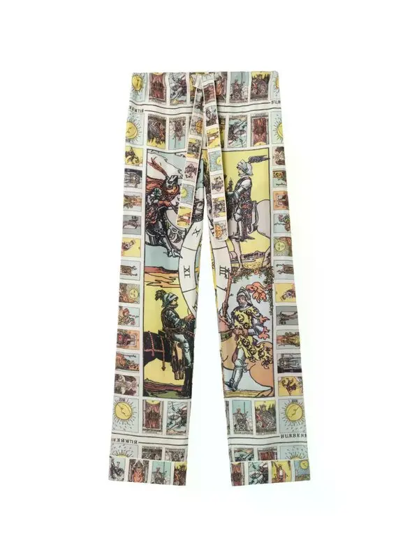 Burberry Tarot Print Silk Pyjama Trousers - Yellow
