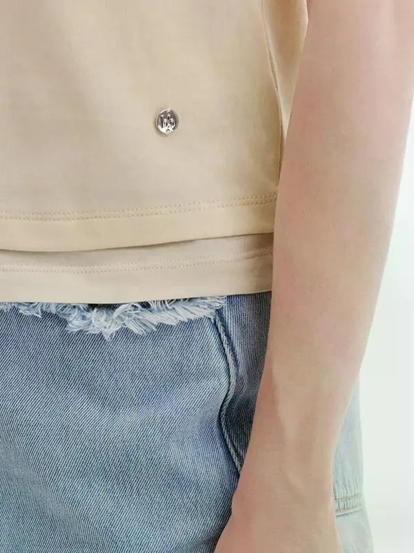 B+AB Short-sleeve Layered T-shirt - Neutrals