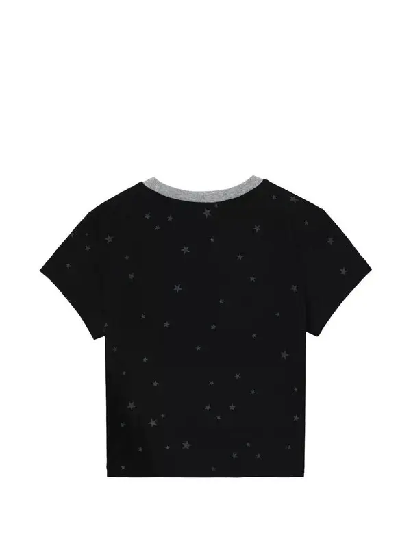 MINI CREAM Star Print Ribbed T-shirt