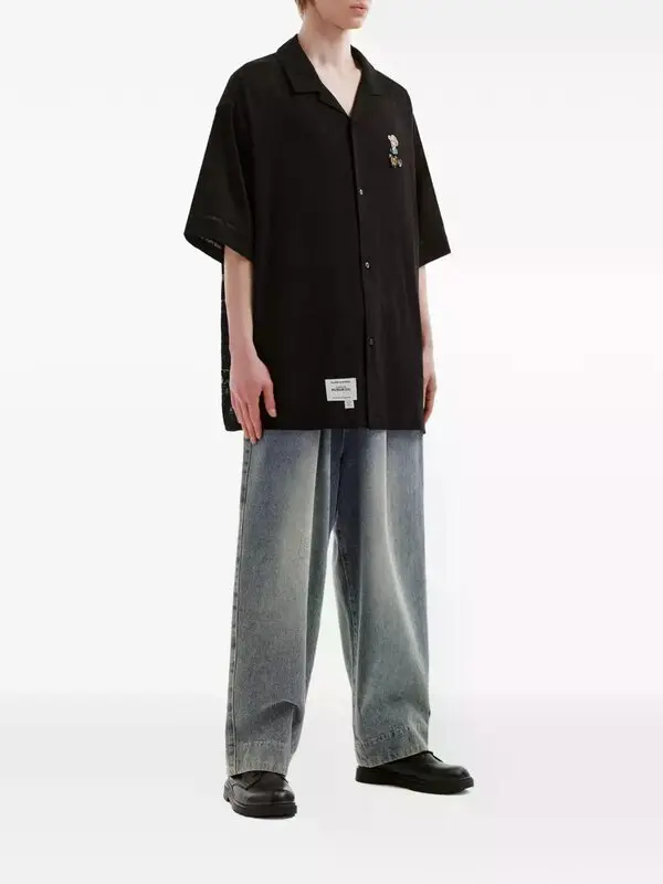 MUSIUM DIV. Embroidery Sleeve Trim Shirt