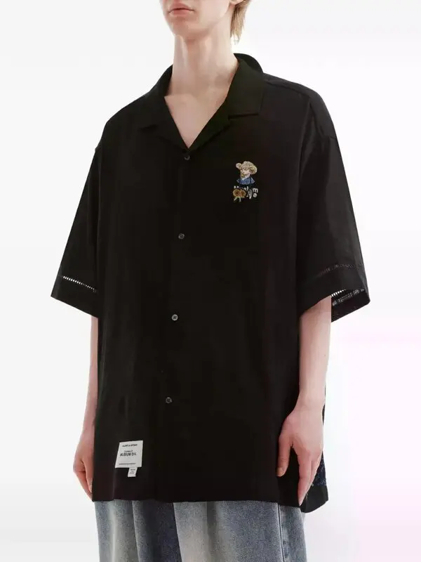 MUSIUM DIV. Embroidery Sleeve Trim Shirt