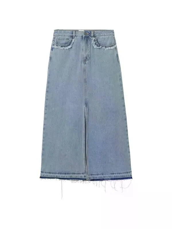 B+AB Frayed Slit Skirt