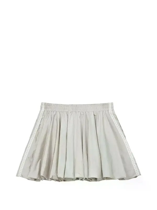 MINI CREAM Lace-trim Appliqué Skirt