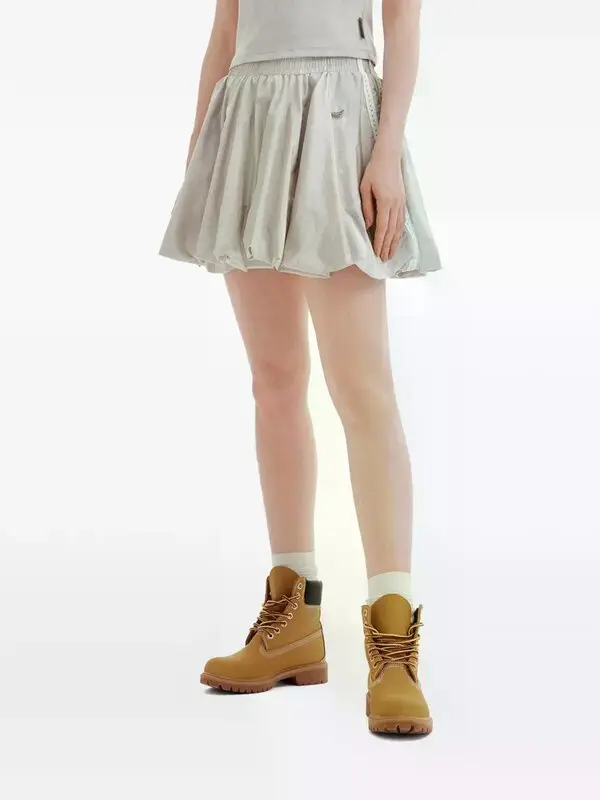 MINI CREAM Lace-trim Appliqué Skirt