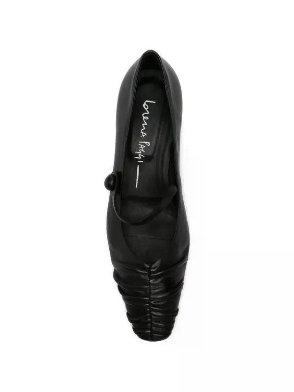 LORENA PAGGI Ruched Leather Pumps