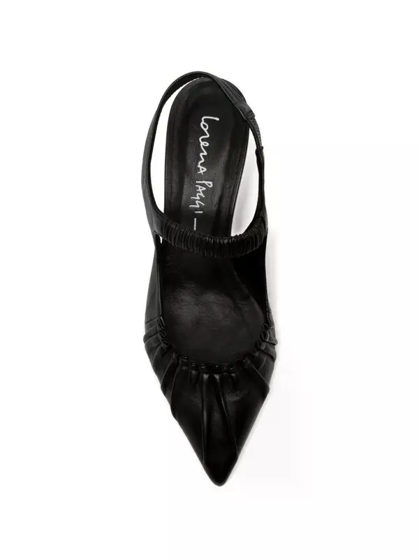 LORENA PAGGI Ruched Slingback Pumps - Black