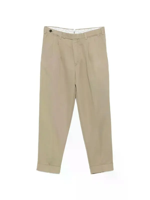 PT TORINO Pleated Cuffed Trousers - Neutrals