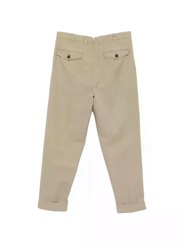 PT TORINO Pleated Cuffed Trousers - Neutrals