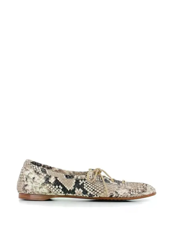 ALEXANDER HOTTO Snakeskin-print Slippers - Neutrals