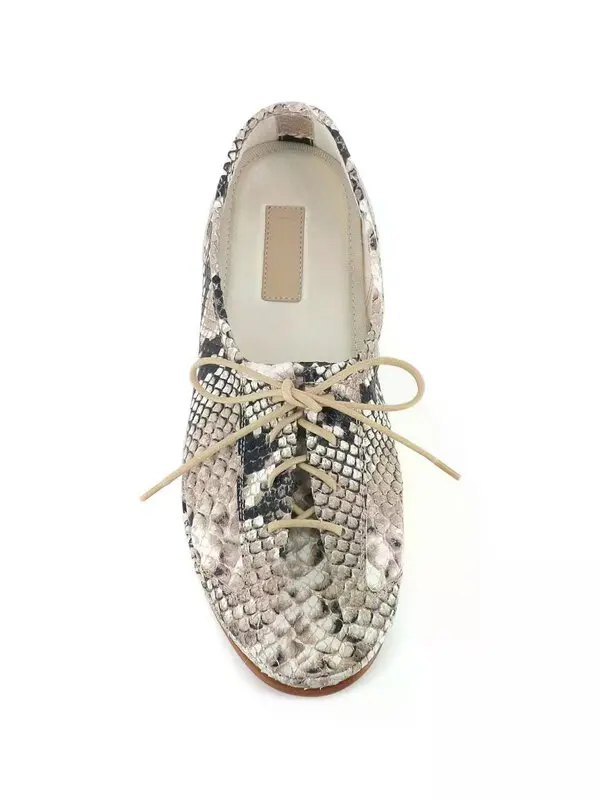 ALEXANDER HOTTO Snakeskin-print Slippers - Neutrals