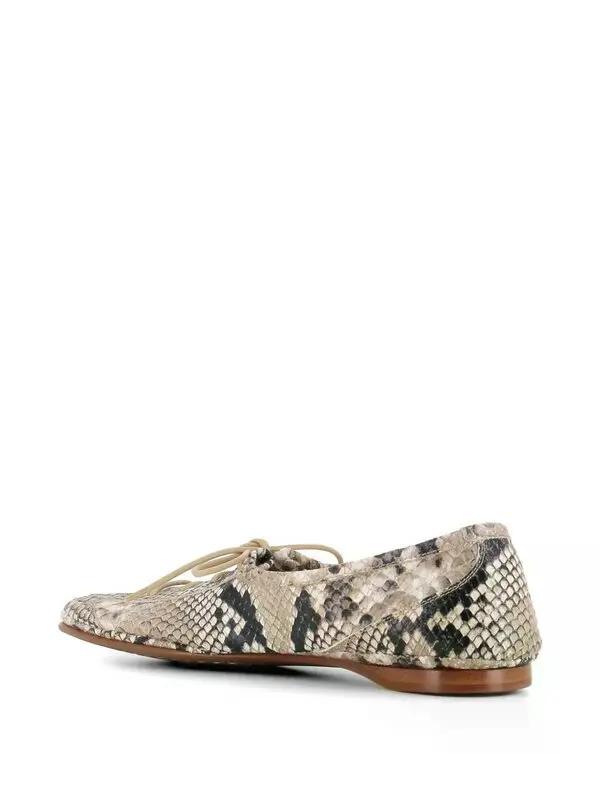 ALEXANDER HOTTO Snakeskin-print Slippers - Neutrals