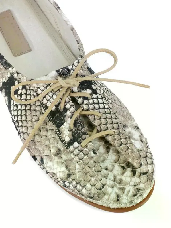 ALEXANDER HOTTO Snakeskin-print Slippers - Neutrals