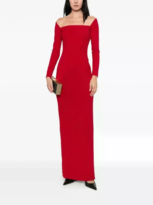 Solace London Lolita Long-sleeve Maxi Dress - Red