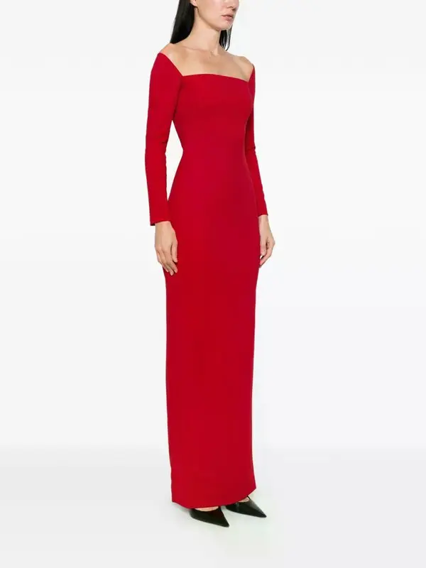 Solace London Lolita Long-sleeve Maxi Dress - Red