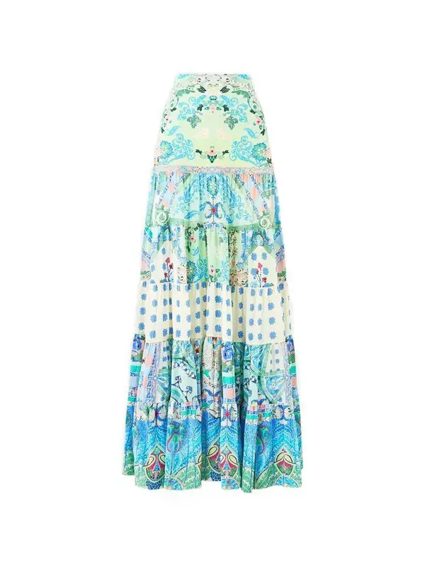 Camilla Spliced Tiered Maxi Skirt