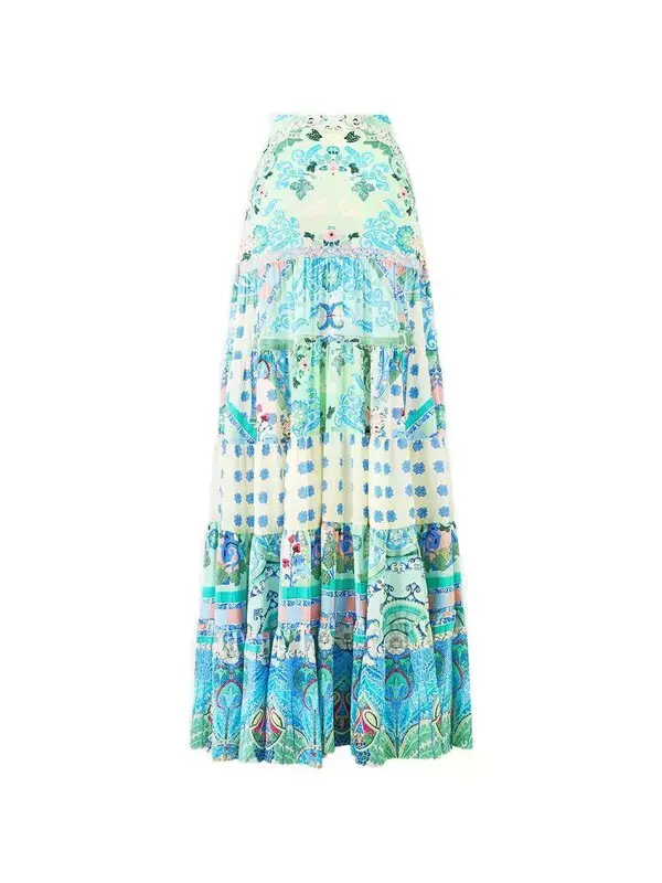 Camilla Spliced Tiered Maxi Skirt