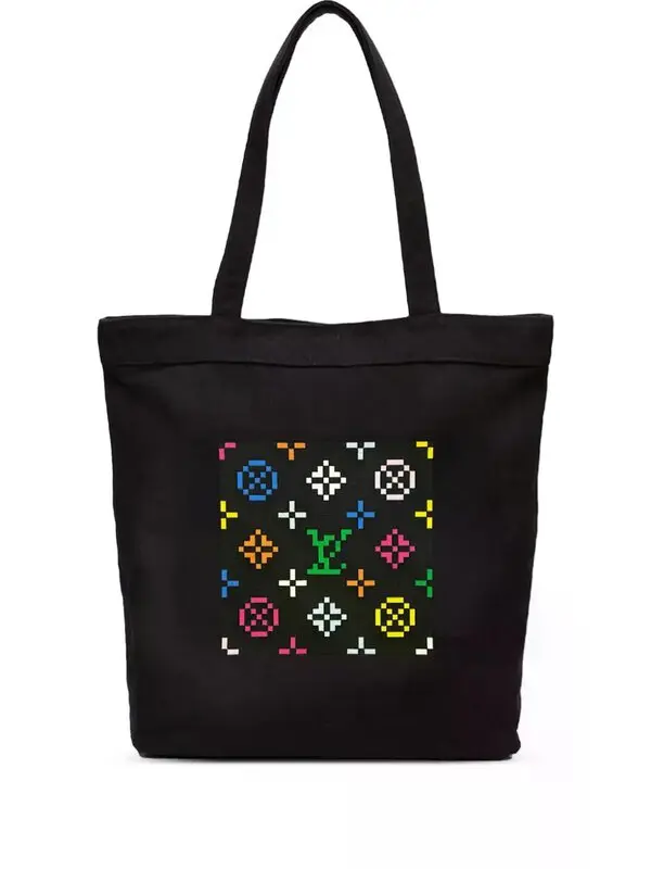 MOSTLY HEARD RARELY SEEN Pixel-pattern Tote Bag - Black