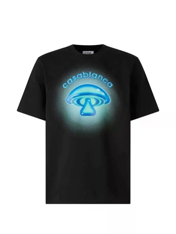 Casablanca Airbrush Mushroom Logo T-shirt - Black
