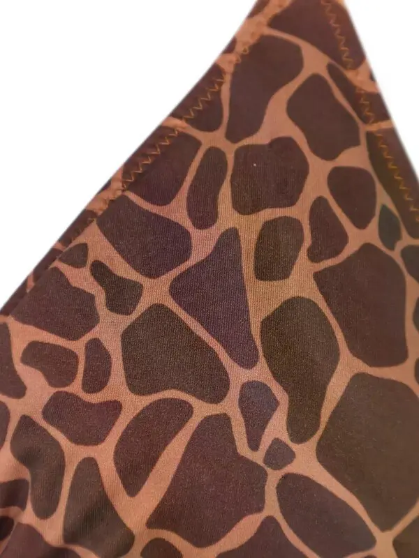 MC2 SAINT BARTH Giraffe-print Padded Bikini Top - Brown