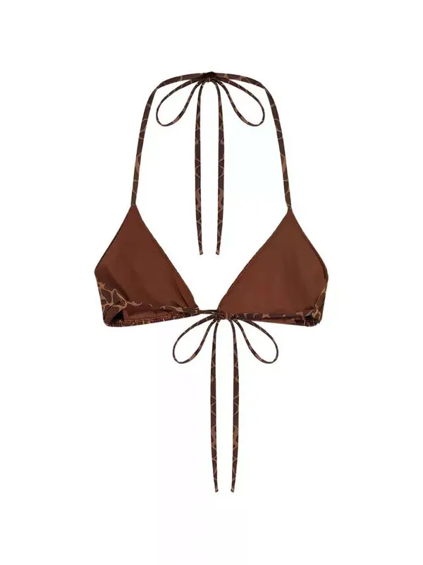 MC2 SAINT BARTH Giraffe-print Padded Bikini Top