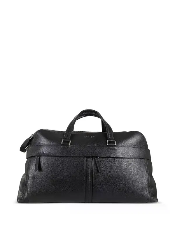 ORTIGNI Micron Zip Leather Duffle Bag - Black