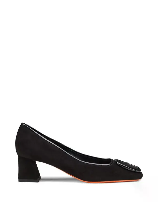 Santoni Suede Block Heel Pumps