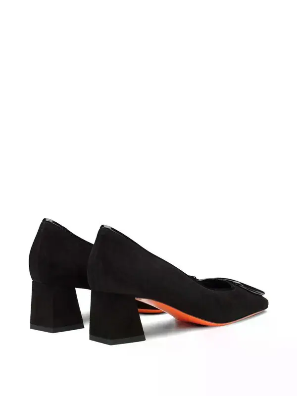Santoni Suede Block Heel Pumps