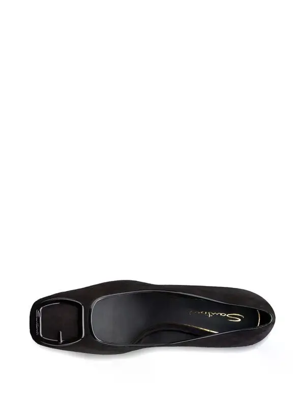 Santoni Suede Block Heel Pumps