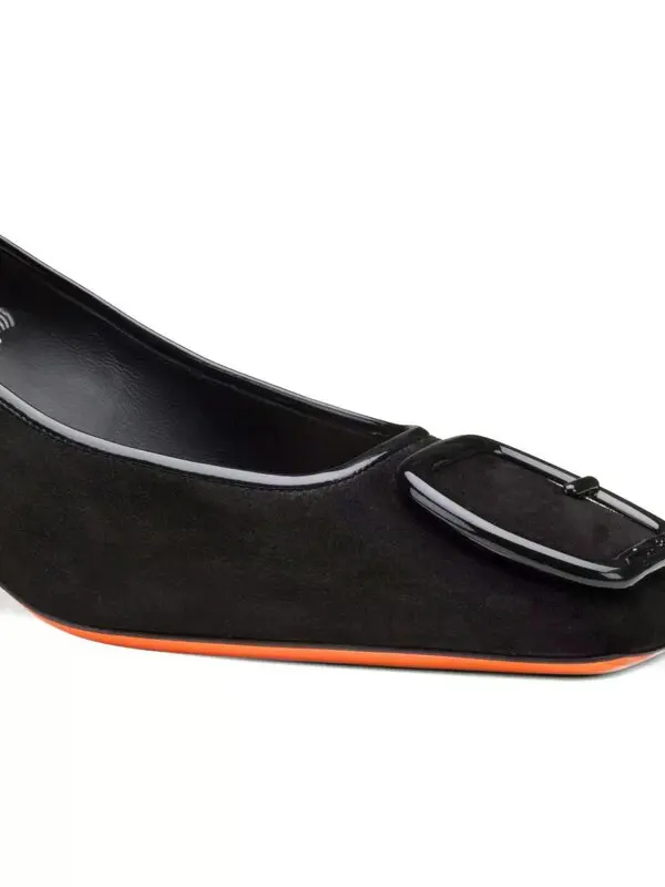 Santoni Suede Block Heel Pumps