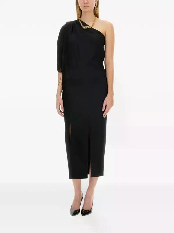 Moschino Fringe Slit Midi Skirt