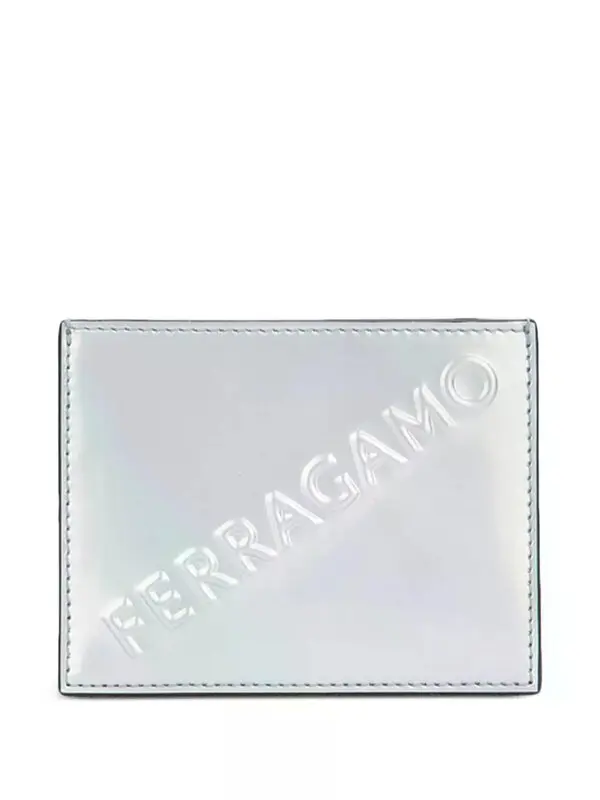 FERRAGAMO Embossed Card Holder - Silver