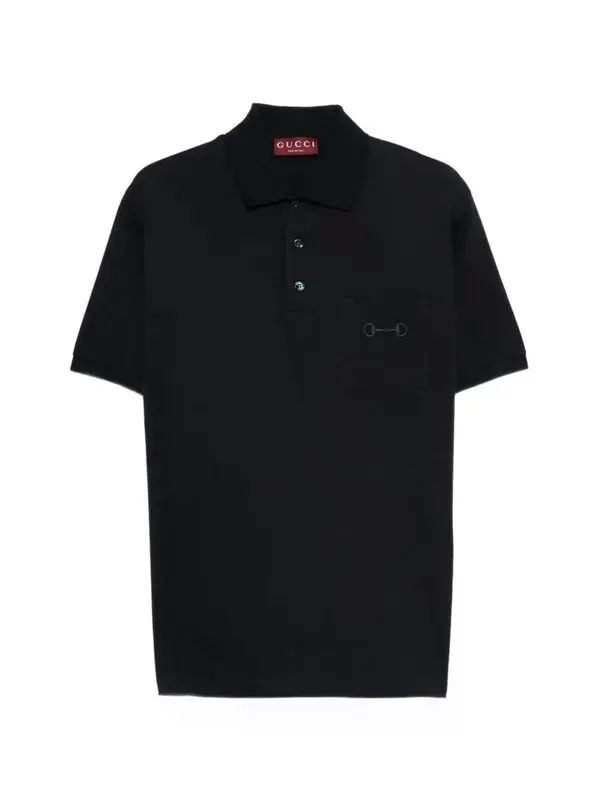 Gucci Horsebit-embroidered Polo Shirt - Blue
