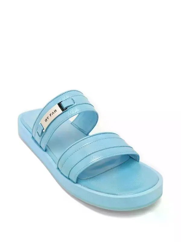 By Far Grained Leather Sandals - Blue