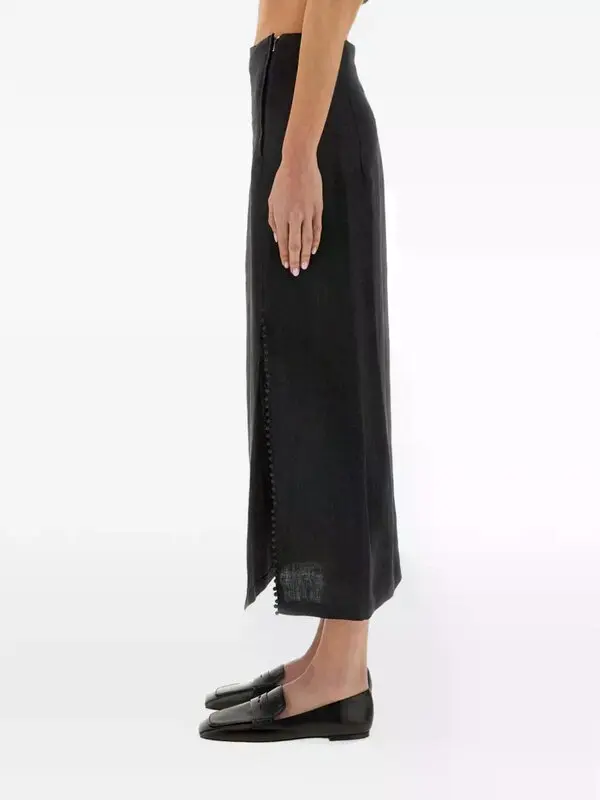 ALYSI Slit Linen Skirt