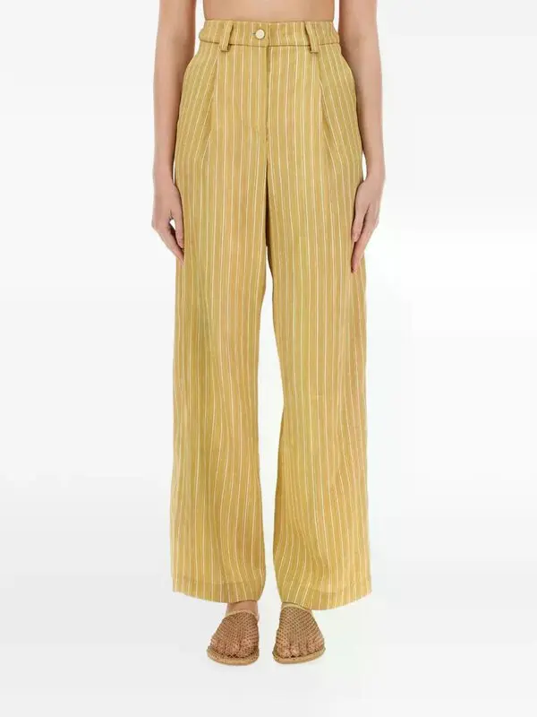 ALYSI Striped Tailored Trousers - Yellow