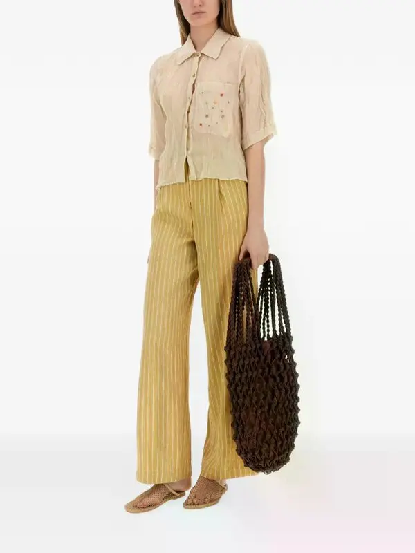 ALYSI Striped Tailored Trousers - Yellow