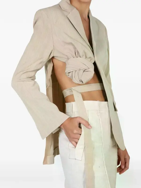 Jacquemus Baccala Knotted Jacket - Neutrals