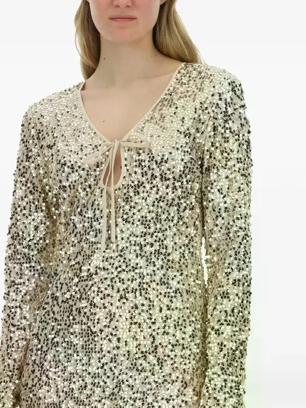 ROTATE BY BIRGER CHRISTENSEN Sequined Dress - Gold