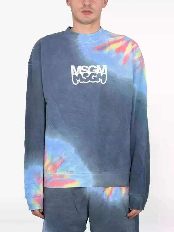 MSGM Tie-dye Sweatshirt With Logo Detail